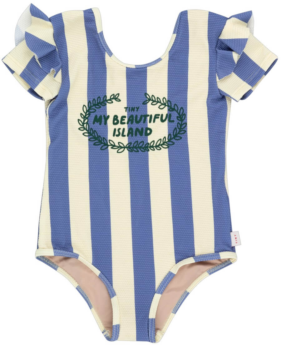 Купальник с рюшами в полоску Tinycottons: купить за в Москве в интернет-магазине Babybug